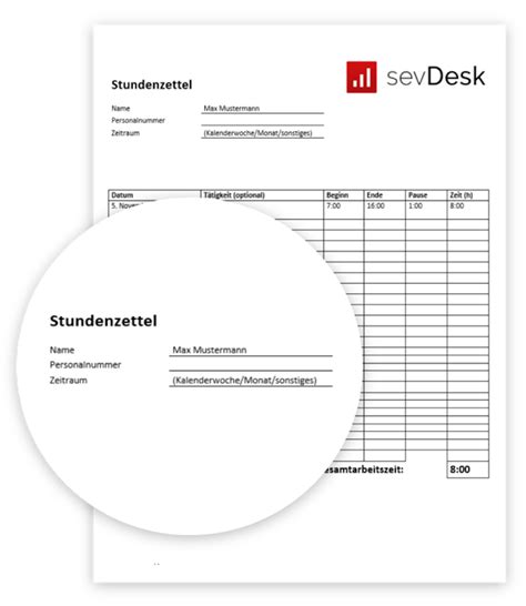 Stundenzettel Vorlage Kostenlos Für Excel Und Word