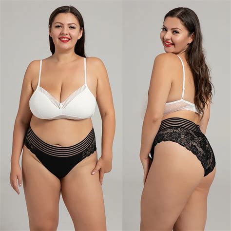 Striped Mid Waist Plus Size Panties Free Shipping