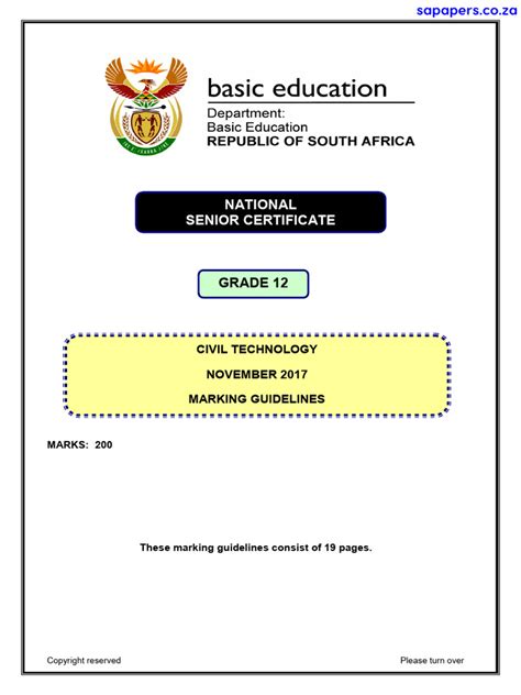 Civil Technology Nov 2017 Memo Eng Pdf Structural Engineering Architectural Design