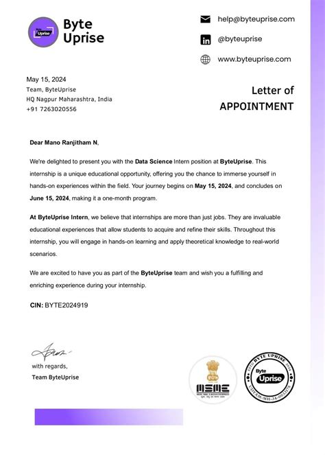 Mano Ranjitham N On Linkedin Happy To Work As A Data Science Intern At