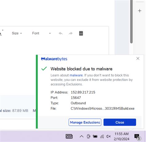 having continuous pop up on malwarebytes scan shows nothing