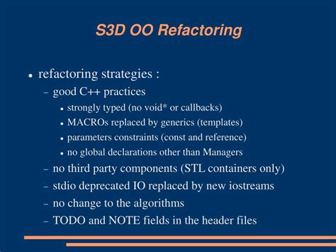 Ppt S3d Software Object Oriented Refactoring Powerpoint Presentation