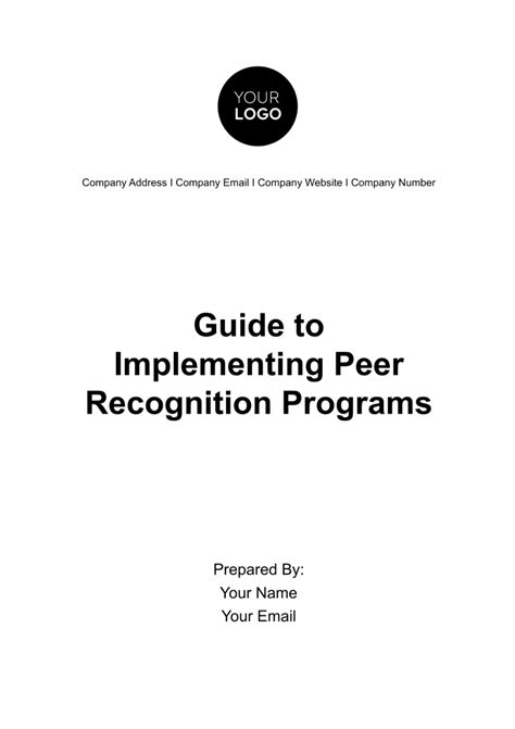 Free Guide To Implementing Peer Recognition Programs HR Template To Edit Online