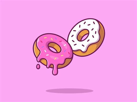 Donuts 🍩☕ Donas Dibujos Logotipo De Postres Pegatinas Bonitas