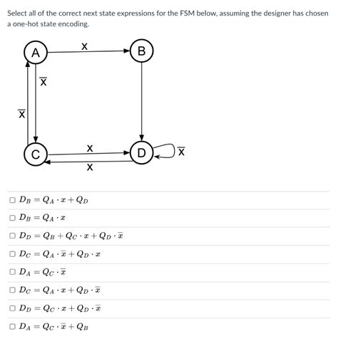 Solved Select All Of The Correct Next State Expressions For Chegg Com