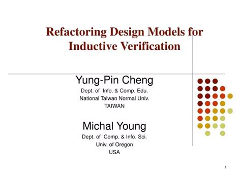 ppt refactoring design models for inductive verification powerpoint