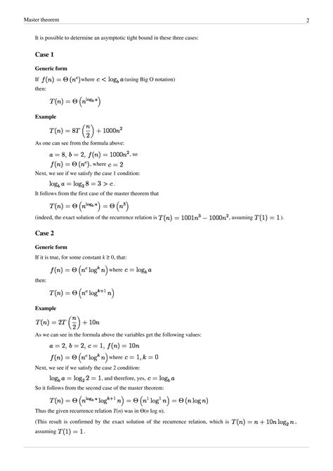 Master Theorem Pdf