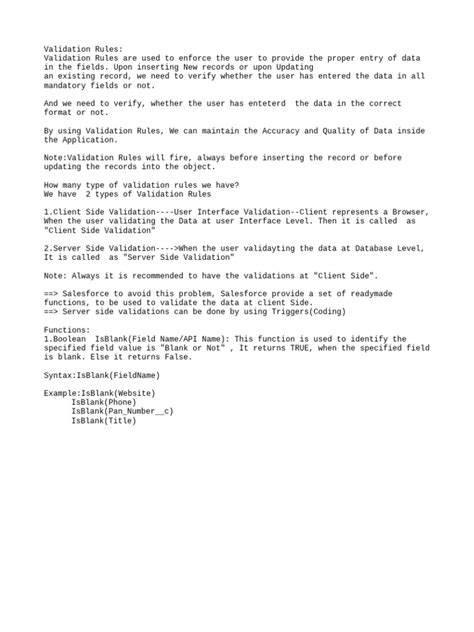Sfdc Crm Validation Pdf