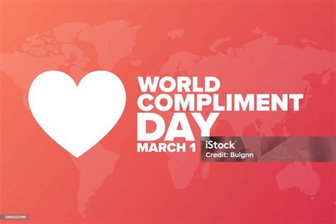 Всемирный День Комплиментов 1 Марта Праздничная Концепция Шаблон Для Фона Баннер Открытка Плакат