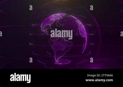 Planet Earth Rotating Animation Future Technology Business Concept Digital Shiny Globe Of Earth