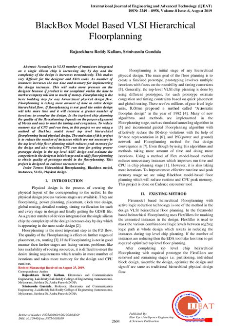 Pdf Blackbox Model Based Vlsi Hierarchical Floorplanning