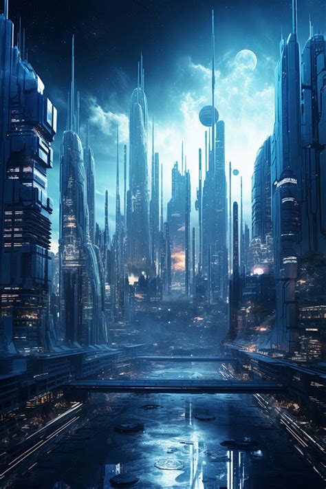 赛博都市城市科幻场景插画