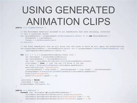 unity 3d runtime animation generation ppt