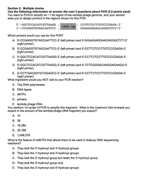 Solved Section 2 Multiple Choice Use The Following