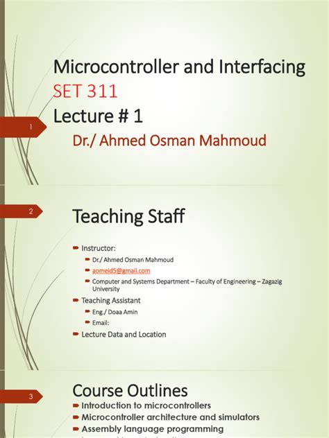 Lecture 1 Set 311 Microcontroller Pdf Microcontroller Central Processing Unit