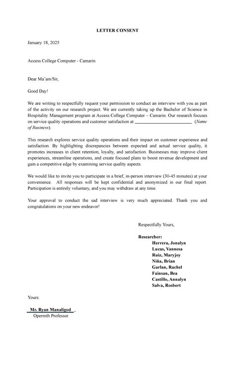 Consentletter 2 Consent Letter Form Letter Consent January 18 2025 Access College Computer