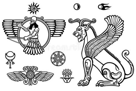 Winged Lion Assyrian Stock Illustrations 55 Winged Lion Assyrian