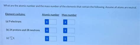 Solved What Are The Atomic Number And The Mass Number Of The Chegg Com