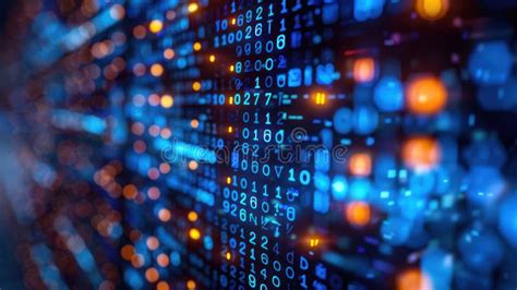 Futuristic Cybersecurity Blue Digital Screen Displaying Binary Code