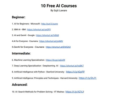 Ai Course Freecourses Machinelearning Artificialintelligence