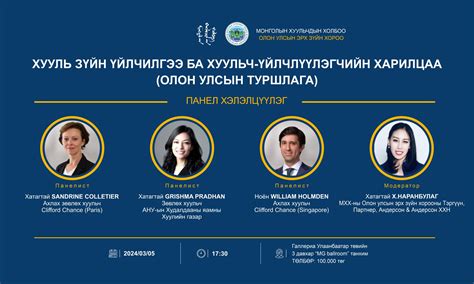 ХУУЛЬ ЗҮЙН ҮЙЛЧИЛГЭЭ БА ХУУЛЬЧ ҮЙЛЧЛҮҮЛЭГЧИЙН ХАРИЛЦАА ОЛОН УЛСЫН ТУРШЛАГА