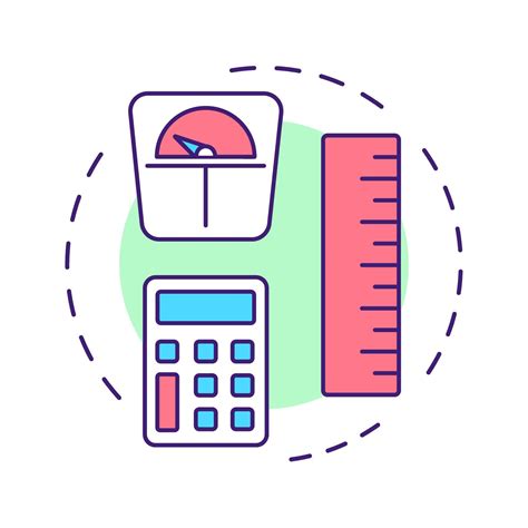 Bmi Multi Color Concept Icon Body Mass Index Fat Calculation Measurement Tools Round Shape
