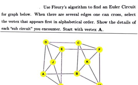 Use Fleurys Algorithm To Find An Euler Circuit For