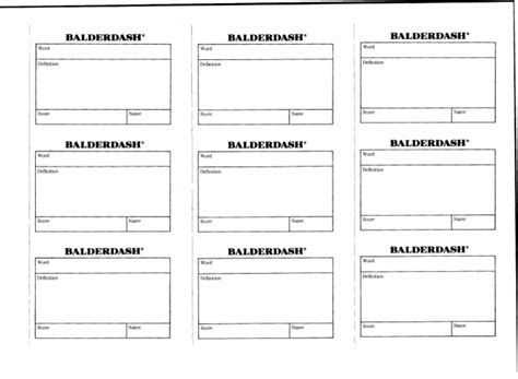 Balderdash 1984 Definition Sheets Pdf