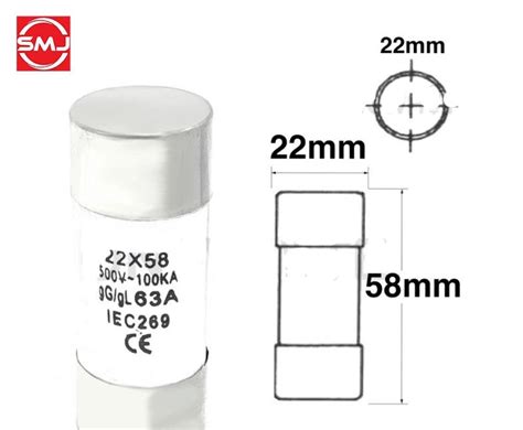 Height 22 X 58 60a Hrc Fuse Link Electric Fuse Ceramic Cartridge Fuse