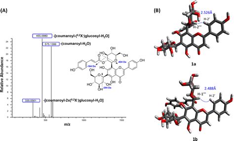 A Msms Spectrum And Fragmentation Analysis Of Compound 1 B Energy