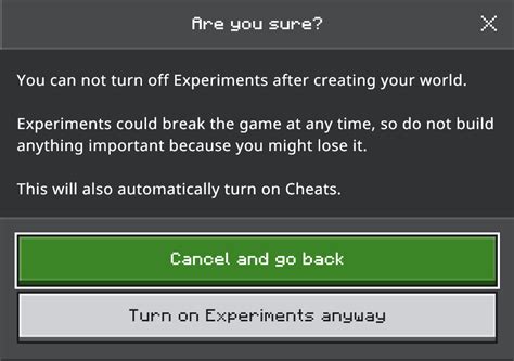 Experimental Features In Minecraft Bedrock Edition Microsoft Learn