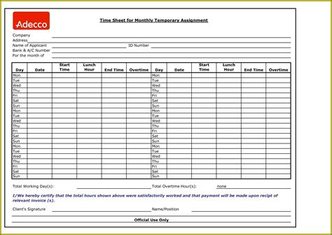 Multiple Employee Weekly Timesheet Template Msaro