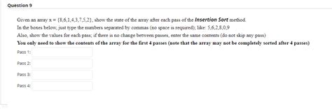 Solved Question 9 Given An Array X 86143752 Show