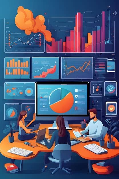 Premium Ai Image Computer Screens Modern Infographic Statistics And Data Analytics