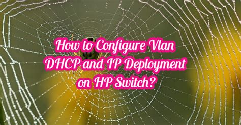How To Configure Vlan DHCP And IP Deployment On HP Switch SYSTEMCONF