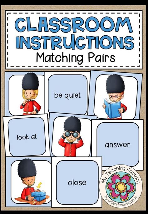 Classroom Instructions Matching Pairs Material De La Siguiente Asignatura Inglés English