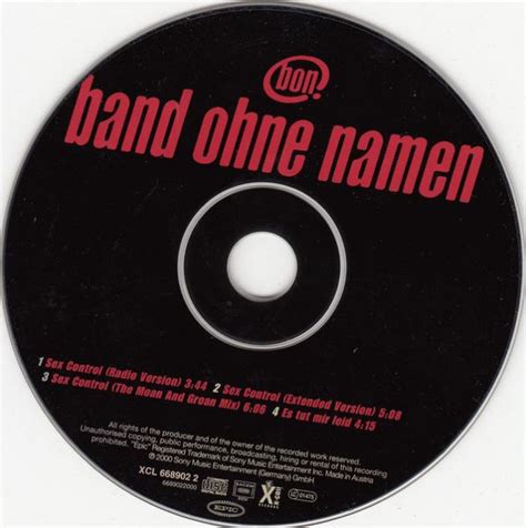 Band Ohne Namen Sex Control Cd Maxi Single Vinylheaven Your