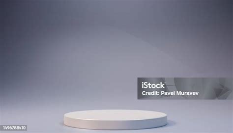 회색 배경에 미니멀한 스타일의 연단 제품 시연을 위한 빈 원통형 받침대 제품 시연을 위한 무대 쇼케이스 3d 그림 0명에 대한