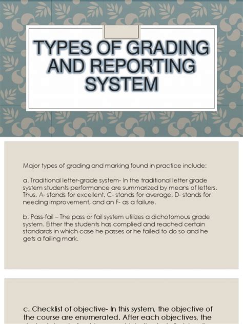 5 Types Of Grading And Reporting System Pdf