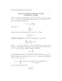 Complex Analysis Exercises Solution Mathematics Docsity