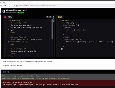 Bug Report Codepen Has Bugs Issue 12409 Quasarframework Quasar