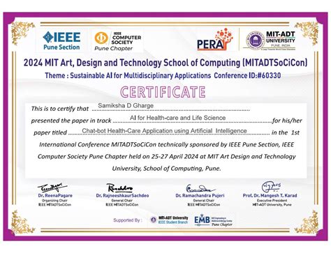 Samiksha Gharge On Linkedin Research Ai Healthcare Mitadt Ieee