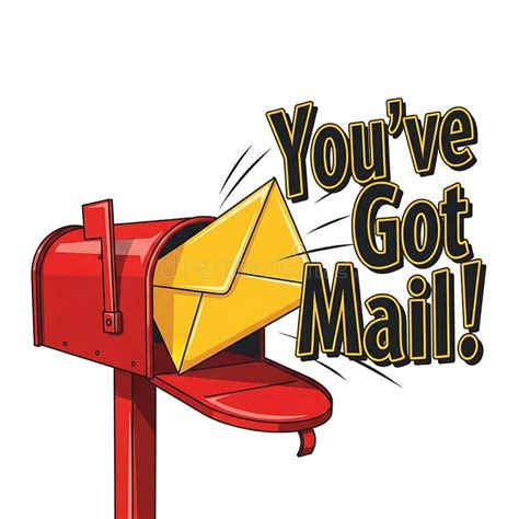 Youve Got Mail Cartoon Mailbox With Envelope Stock Illustration