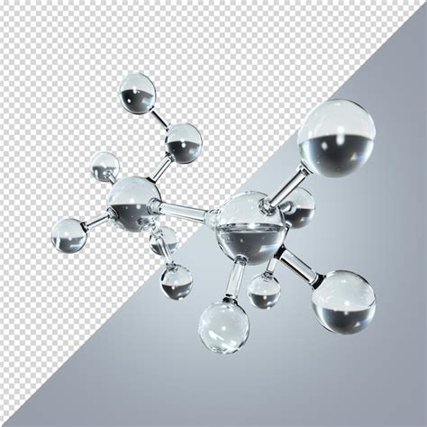 투명한 배경에 분리 된 분자 구조 프리미엄 Ai 생성 Psd