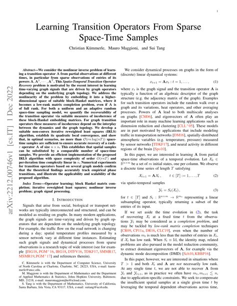 Pdf Learning Transition Operators From Sparse Space Time Samples