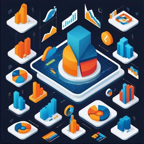 Isometric Analytics Illustration Premium Ai Generated Image