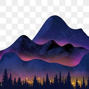 The Mountains Were Dark At Night Png Images Night Mountain Range