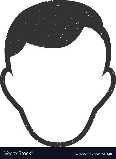 Man Face Template Grainy Texture Icon Royalty Free Vector