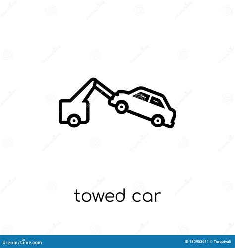 Towed Car Vector Icon In 6 Different Modern Styles Black Two Colored