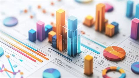 Colorful 3d Charts And Graphs For Data Visualization And Business Analytics A Colorful And